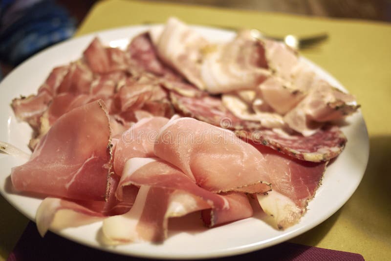 Assorted cold cuts stock photo. Image of organic, antipasti - 114064248