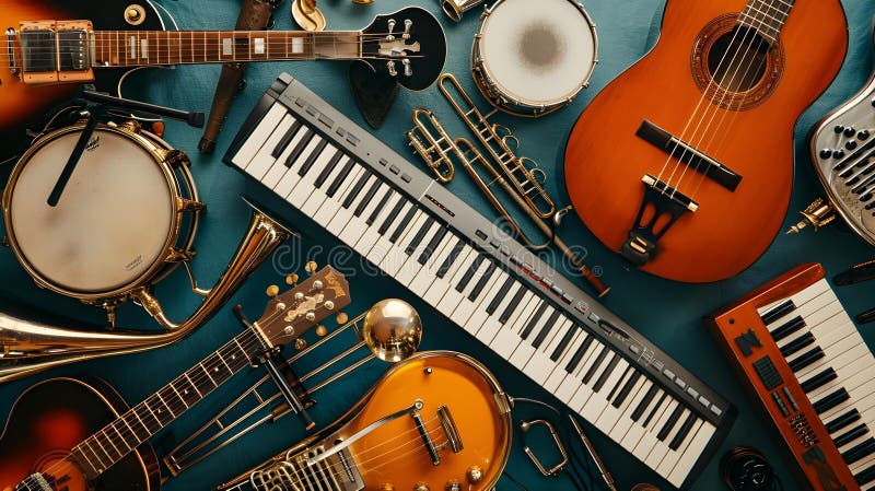 Assorted Musical Instruments Stock Vector - Illustration of childhood ...