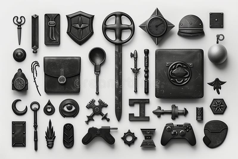 Assorted Collection of Different Types of Items Placed on a Blank White ...