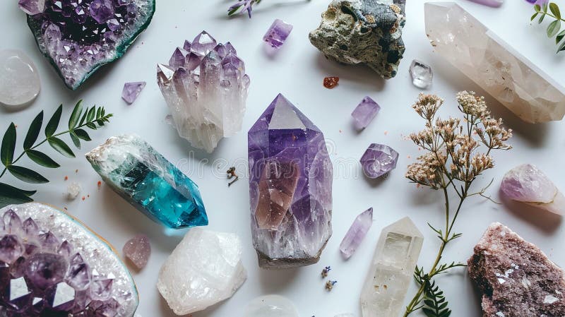 Assorted Collection of Healing Crystals and Gemstones Stock Photo ...