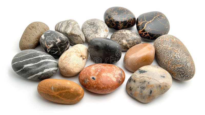 Assorted Collection of Natural Pebble Stones, Ai Generated Stock ...