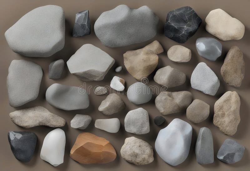 Assorted Collection of Rocks and Pebbles Stock Illustration ...