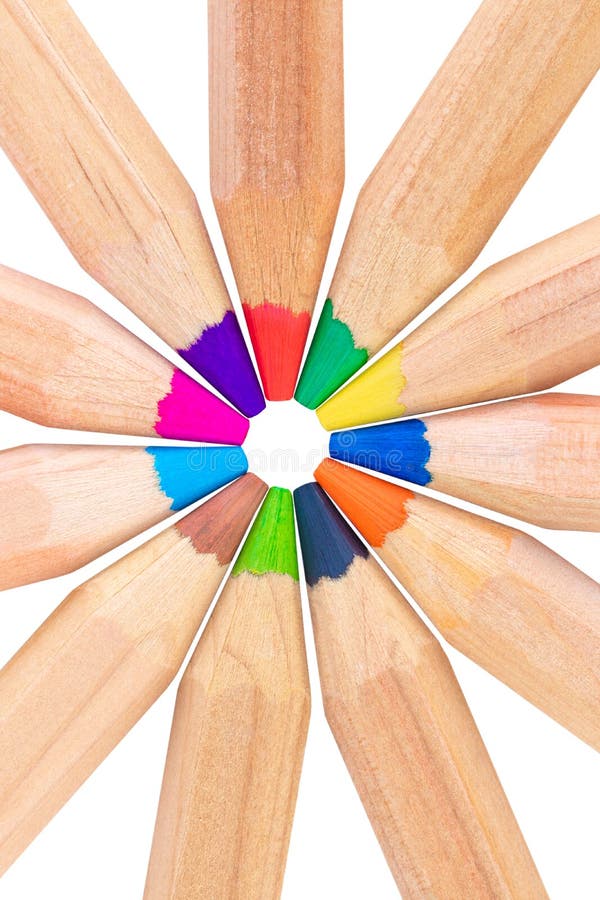 Assorted Color Pencils, Isolated on White Background Stock Photo ...