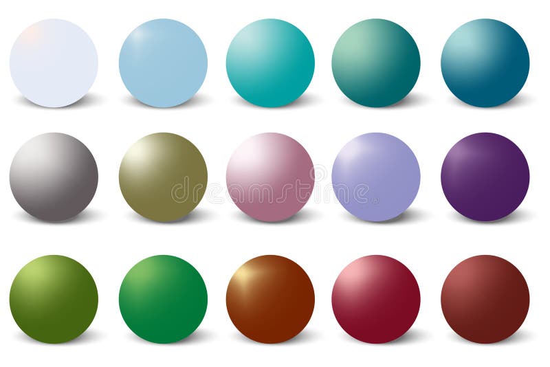 Assorted Color Spheres with Shadows. EPS 10 Stock Vector - Illustration ...