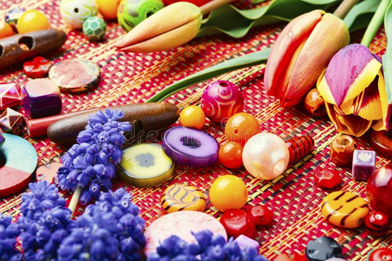 Assorted of colored beads stock photo. Image of beads - 217679792