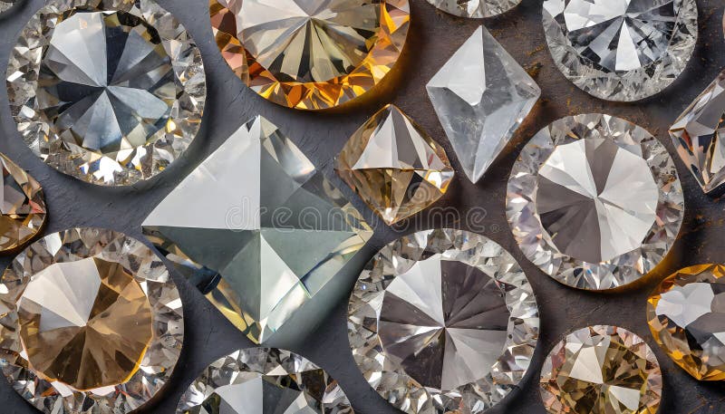 Assorted Colored Diamonds Displayed on Table. Generative AI Stock ...