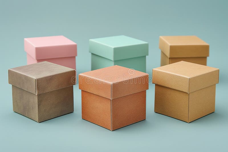 Assorted Colored Gift Boxes on Blue Background Stock Photo - Image of ...