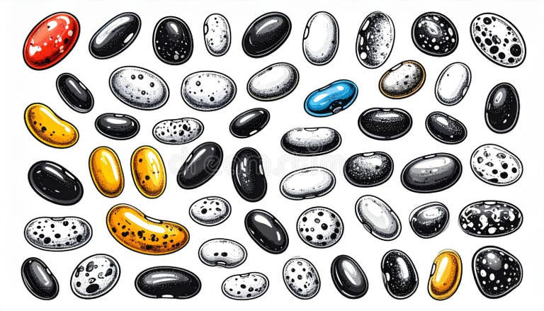 Assorted Colorful Beans Pixel Art Illustration Stock Illustration ...