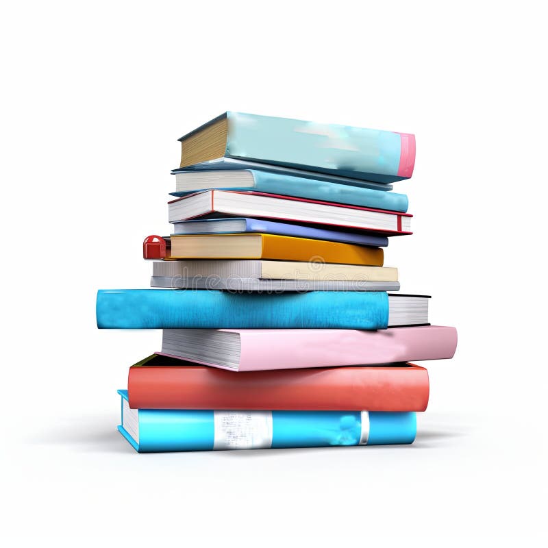 Assorted Colorful Books Stacked Together on a White Surface ...