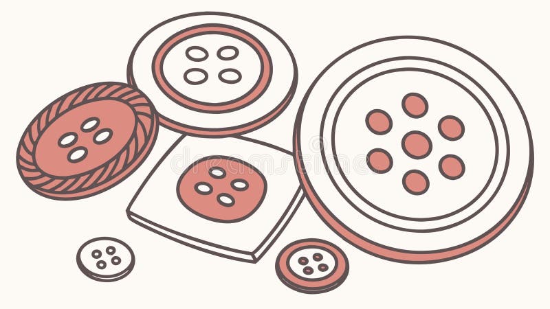 Assorted Colorful Buttons Sewing Craft Fashion Elements, Vector Design ...