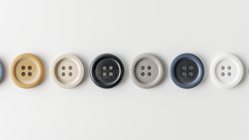 The Assorted Colorful Buttons for Sewing Projects, Horizontal Row ...