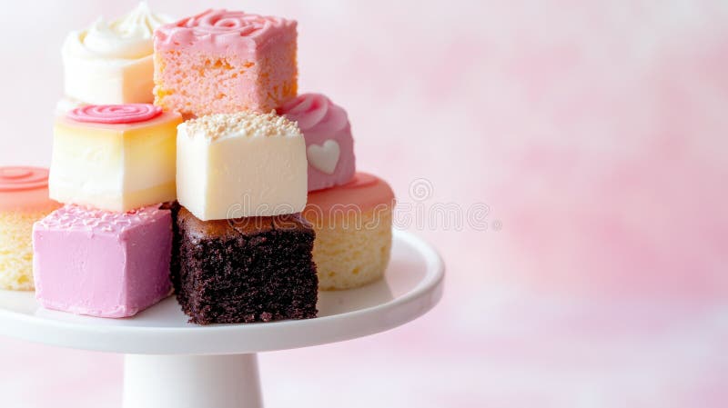 Assorted Colorful Cakes on a Cake Stand Stock Illustration ...