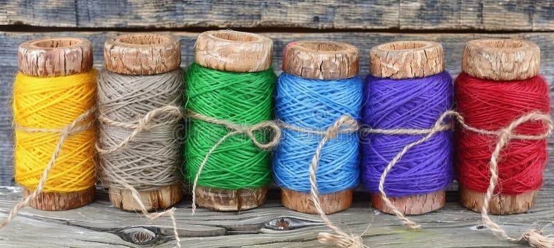 Assorted Colorful Cotton Threads on Spools for Sewing and Intricate ...