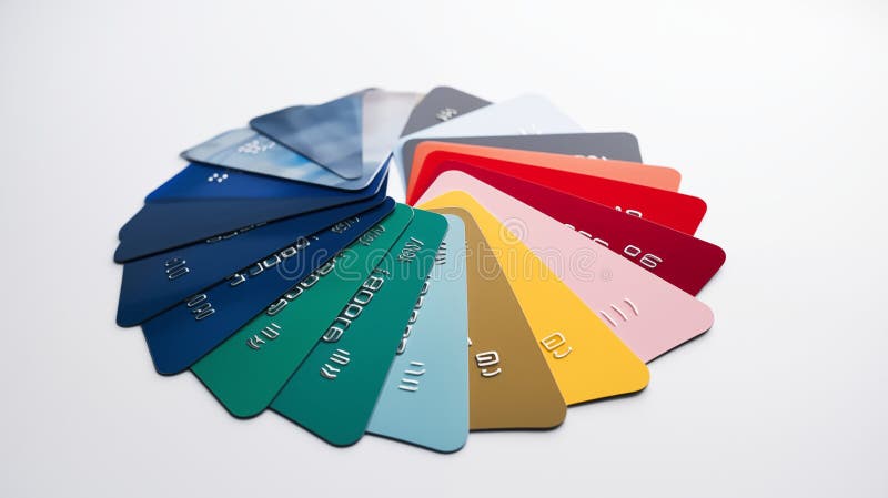 Colorful Credit Card Template Design. on White Background. Vector ...