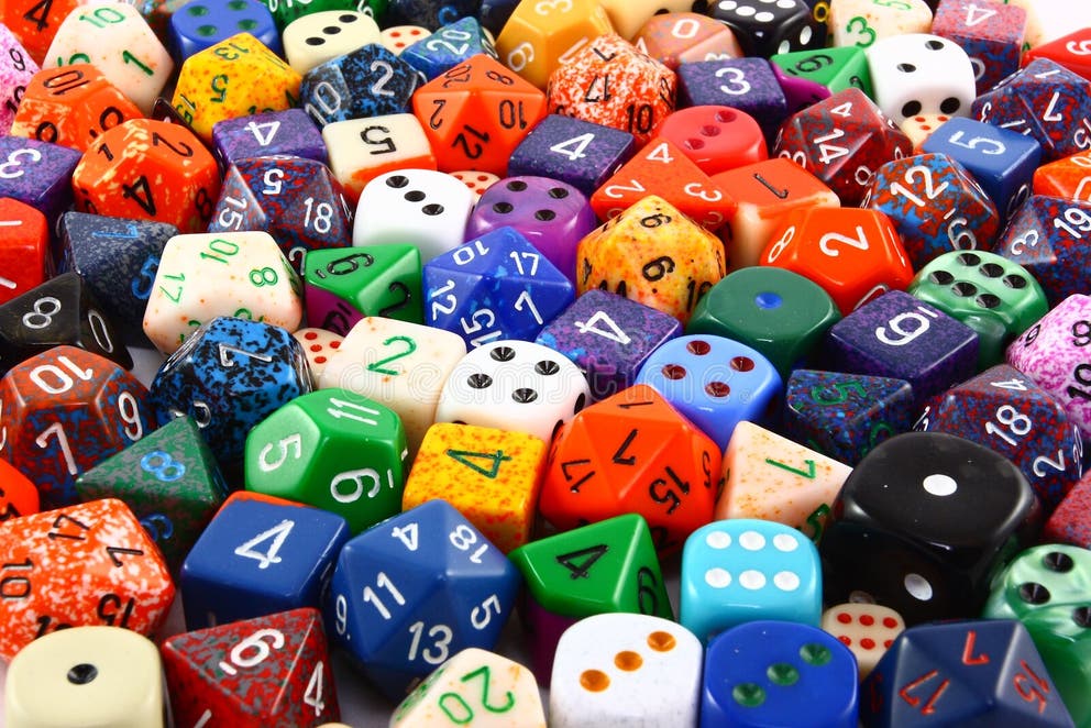 Assorted Colorful Dice Background Stock Photo - Image of green, multi ...