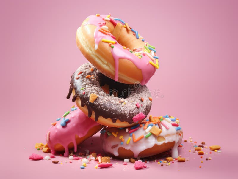 Assorted Colorful Doughnuts with a Variety of Delicious Flavors Stock ...