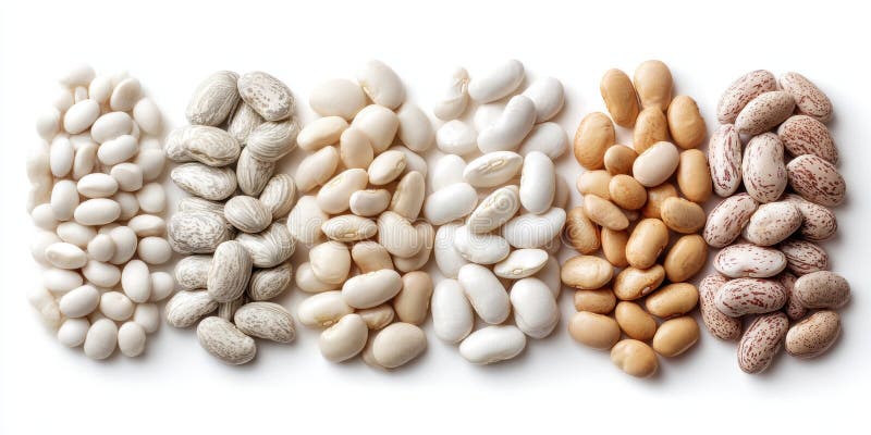 Assorted Colorful Dry Beans Spread on a White Surface, Showcasing ...