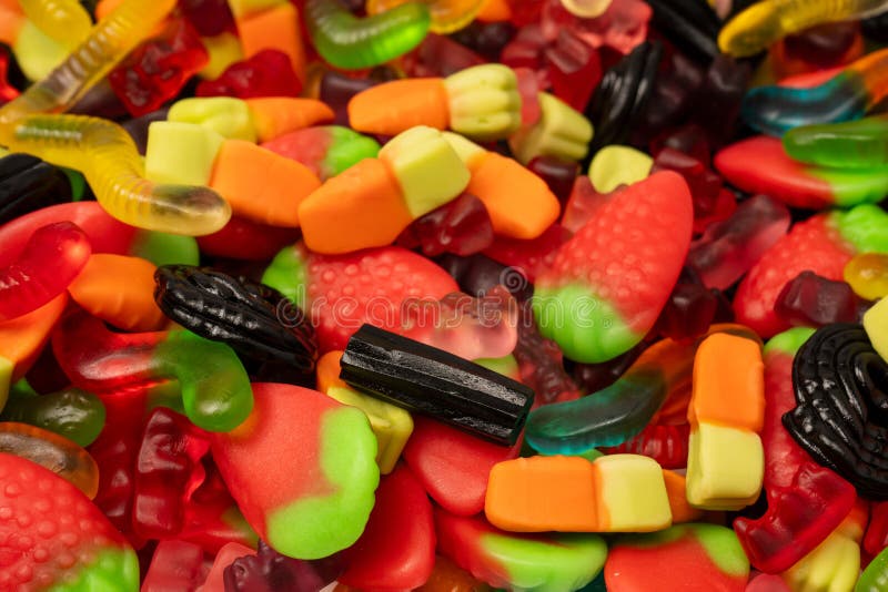 Assorted Colorful Gummy Candies. Jelly Sweets Stock Photo - Image of ...