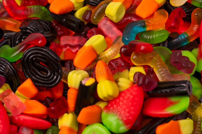 Assorted Colorful Gummy Candies. Jelly Sweets Stock Image - Image of ...