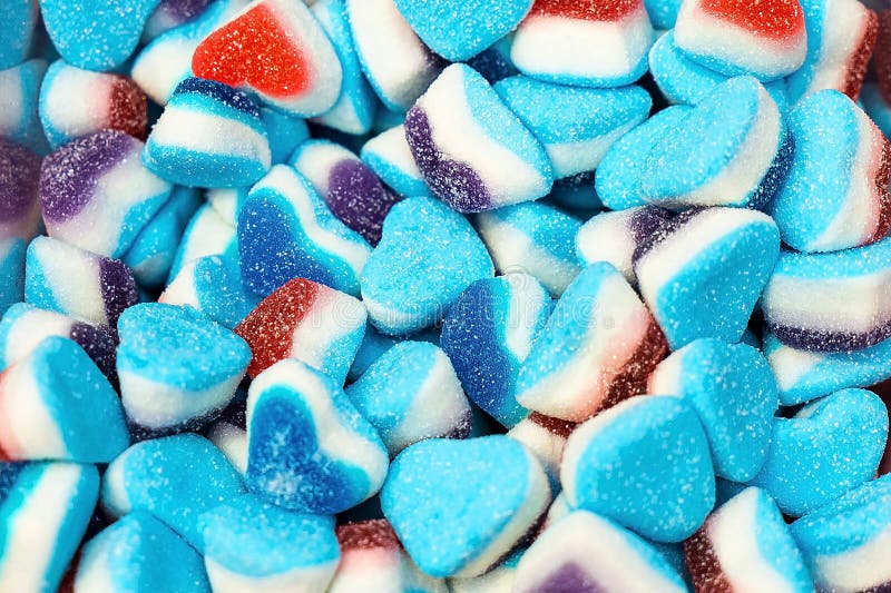 Assorted Colorful Gummy Jelly Candies. Top View. Jelly Sweets Stock ...