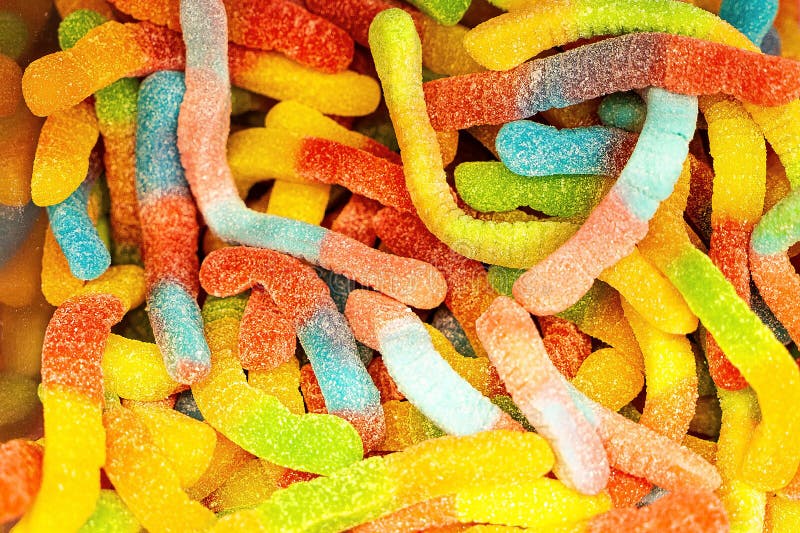 Assorted Colorful Gummy Jelly Candies. Top View Stock Photo - Image of ...