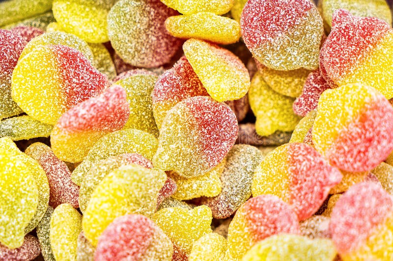 Assorted Colorful Gummy Jelly Candies. Top View Stock Photo - Image of ...