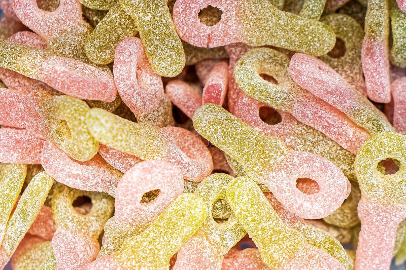 Assorted Colorful Gummy Jelly Candies. Top View. Jelly Sweets Stock ...