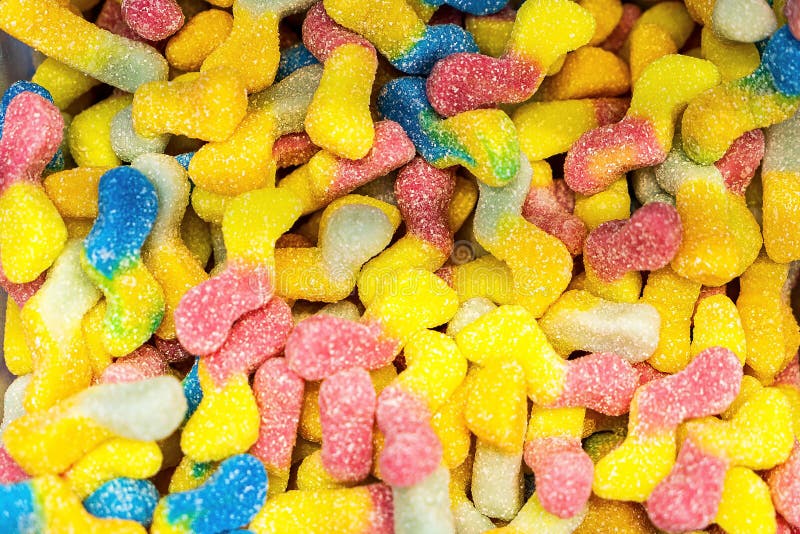 Assorted Colorful Gummy Jelly Candies. Top View. Jelly Sweets Stock ...