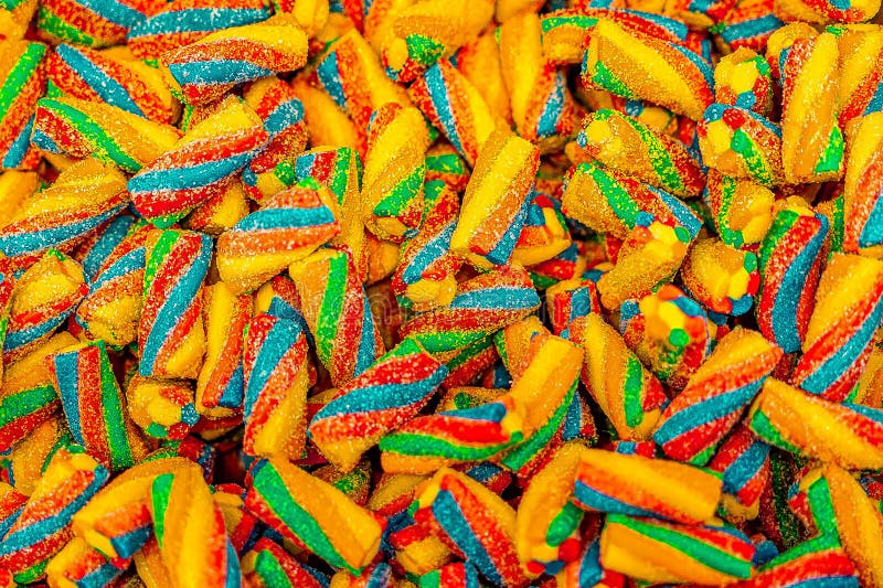 Assorted Colorful Gummy Jelly Candies. Top View. Jelly Sweets Stock ...