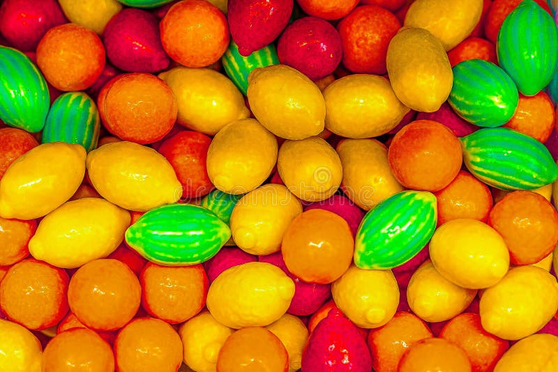 Assorted Colorful Gummy Jelly Candies. Top View. Jelly Sweets Stock ...