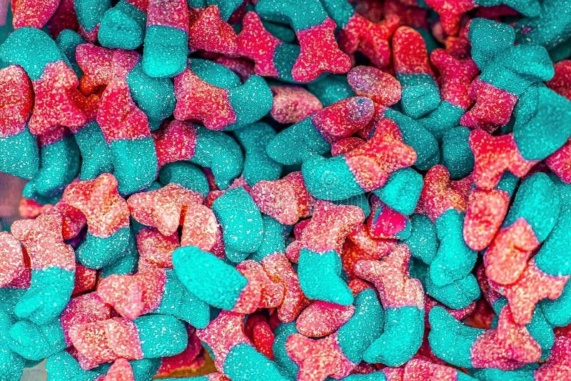 Assorted Colorful Gummy Jelly Candies. Top View. Jelly Sweets Stock ...