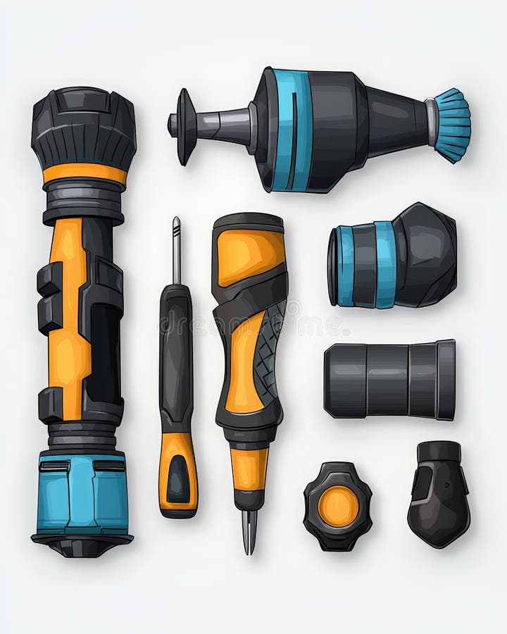 Assorted Colorful Hand Tools White Isolate Background Stock ...