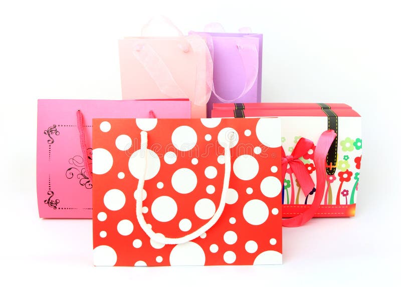 Assorted Colorful Shopping Bags Isolated Stock Image - Image of gift ...