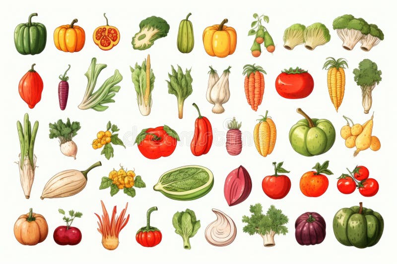 Assorted Colorful Vegetables on a Clean White Backdrop. Ideal for ...