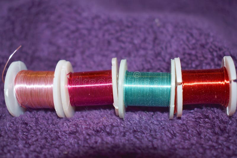Assorted Colors of Thin Metal Jewelry Wire Stock Image - Image of ...
