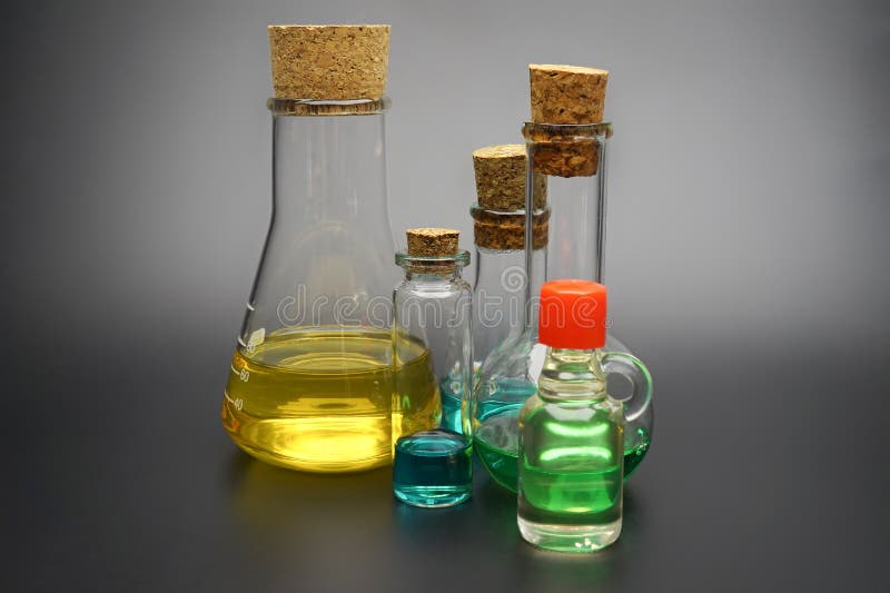 Assorted Colourful Solutions or Essential Oils Stock Image - Image of ...