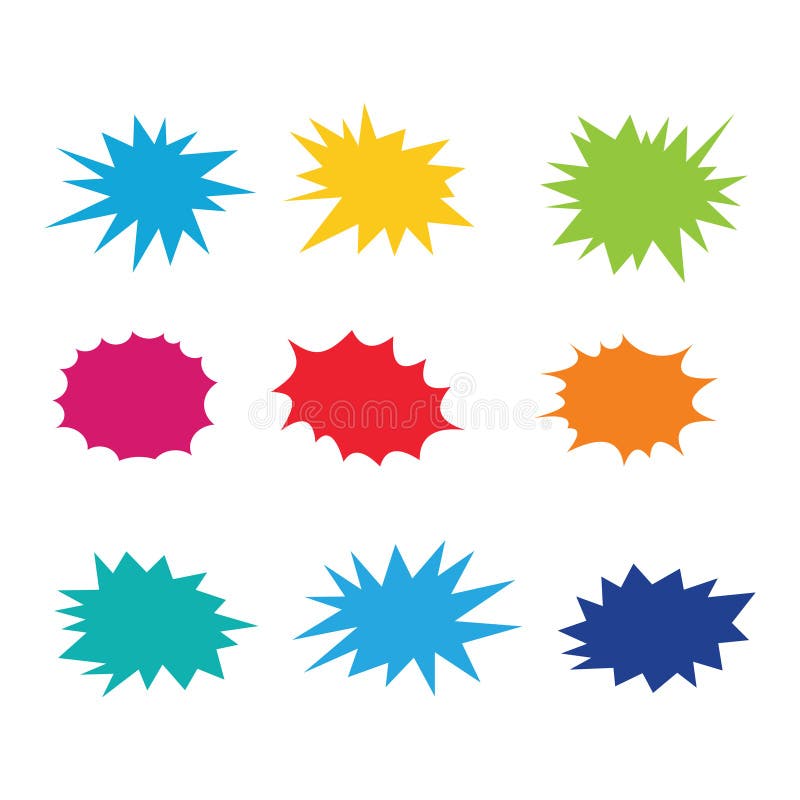 Assorted Comic Chat Bubble Burst Speaking Vector Graphic Design Stock ...