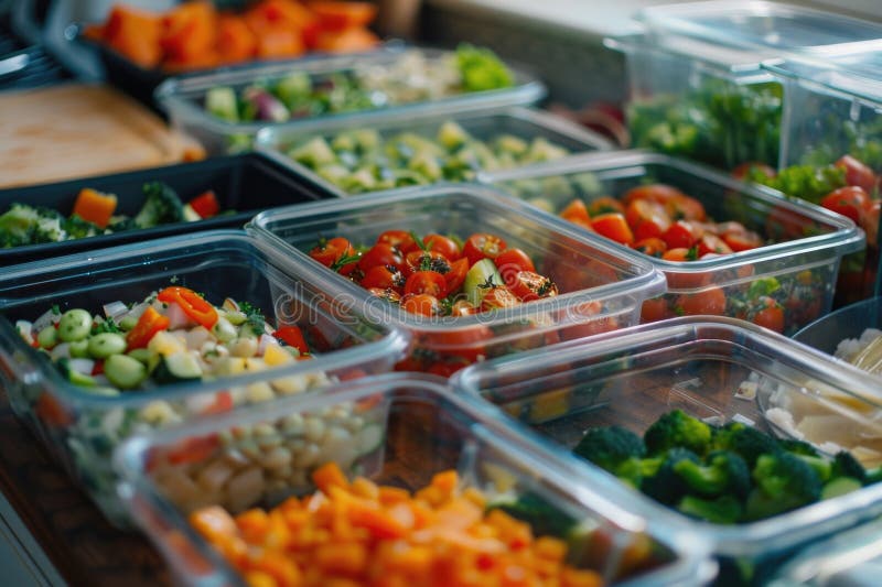 Assorted Containers Filled with Different Types of Food. Suitable for ...