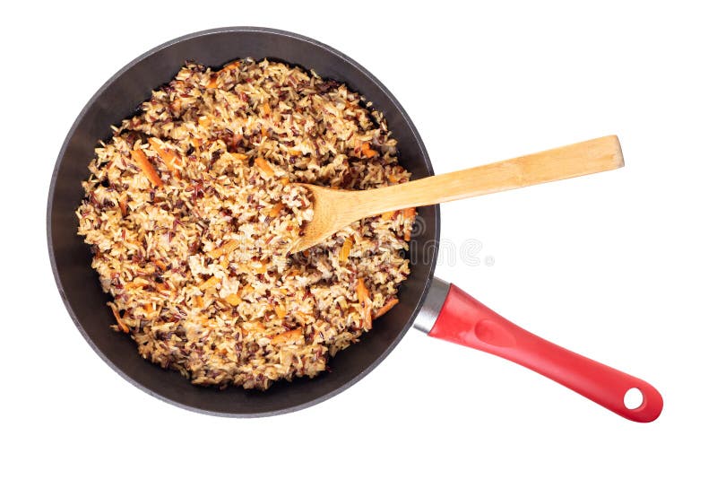 Assorted Cooked Rice with Vegetables in a Frying Pan Stock Image ...