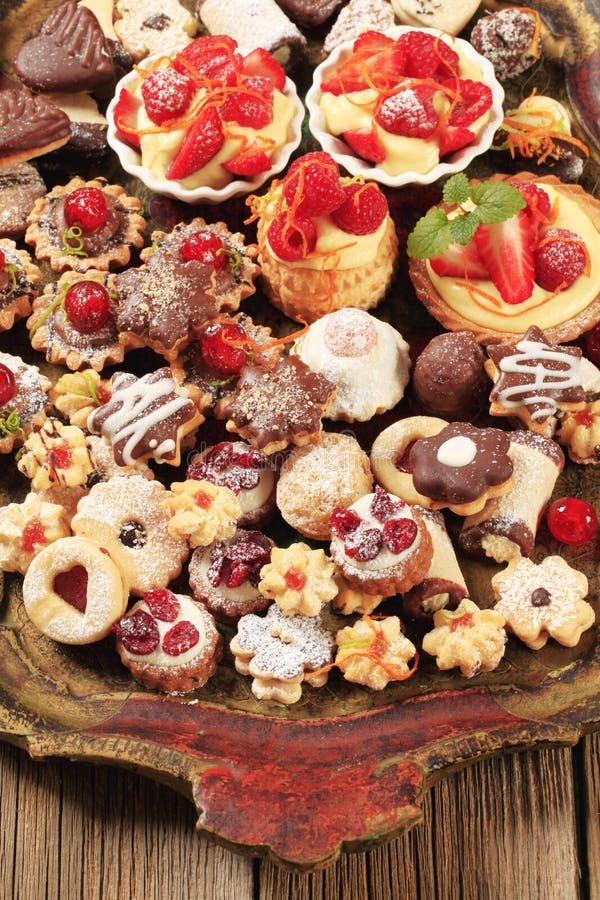 Assorted Cookies and Desserts Stock Image - Image of custard, creative ...