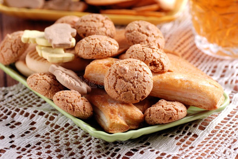 Assorted Cookies in Little Ceramic Tray Stock Image - Image of dessert ...