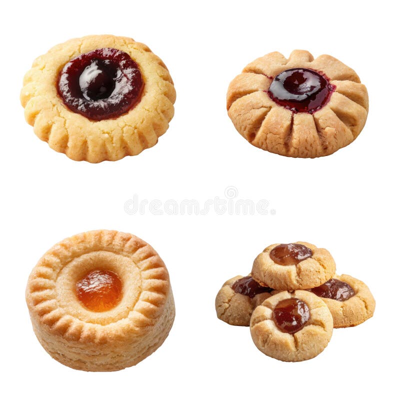 Assorted Cookies with Red and Orange Jelly Filling Stock Photo ...