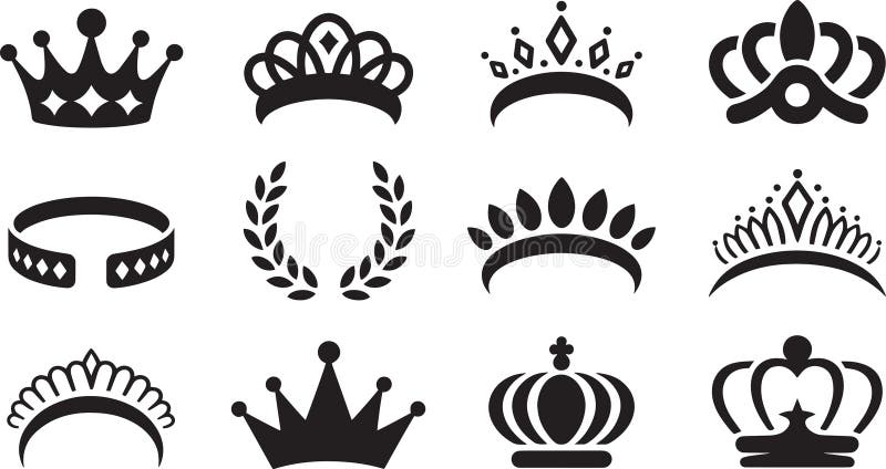Assorted Crown Vector Graphics Royalty and Nobility Symbols on a ...