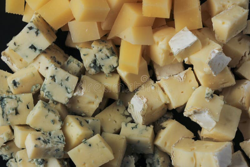 Assorted cubed cheese stock photo. Image of delicatessen - 300429042