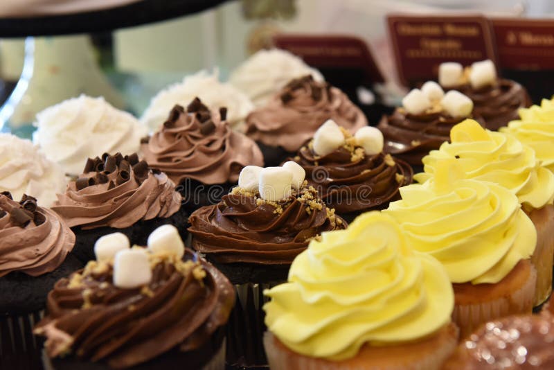 Assorted Cupcakes In The Paper Box Stock Image - Image of dessert, four ...