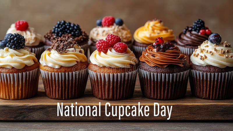 Assorted Cupcakes for National Cupcake Day Celebration Display ...