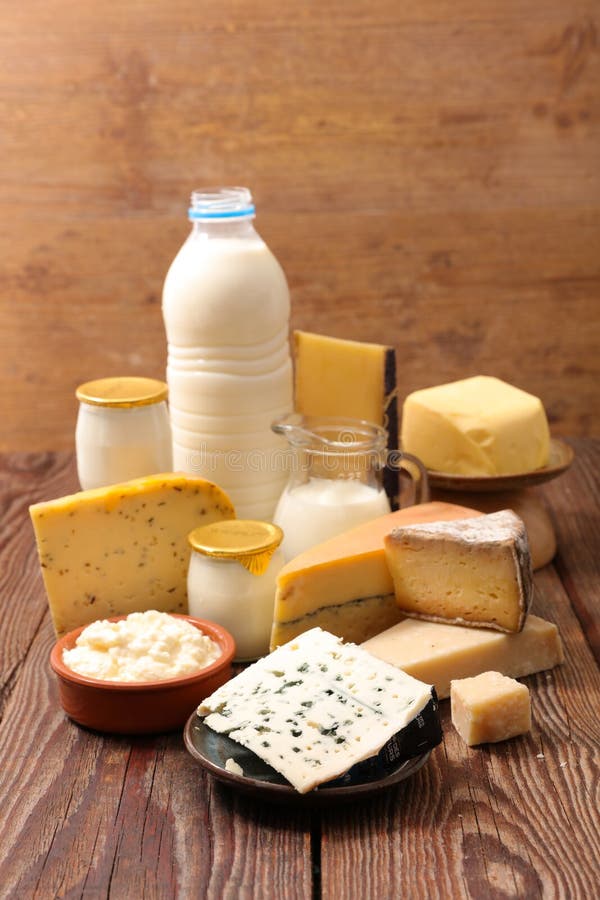 Assorted dairy product stock image. Image of dairy, blue - 128244471