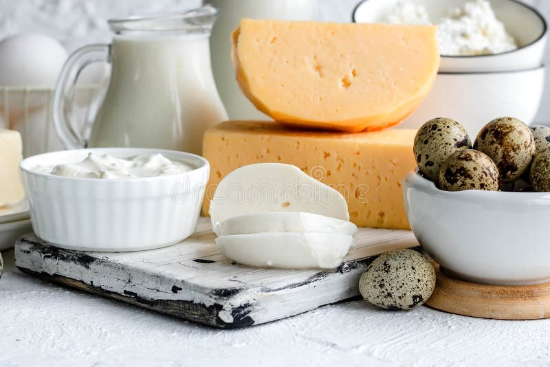 Assorted Dairy Products. Farm Products Stock Image - Image of butter ...