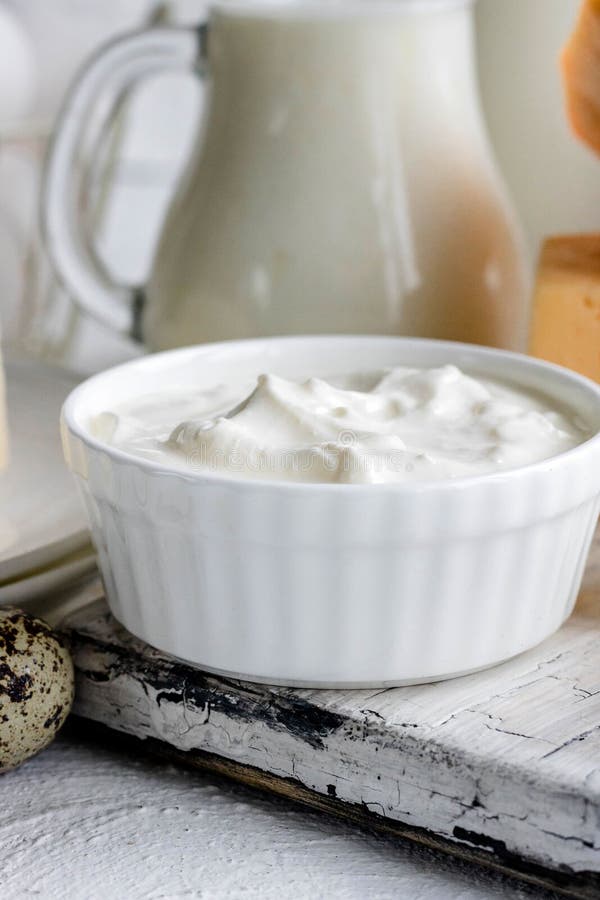 Assorted Dairy Products. Farm Products Stock Image - Image of board ...