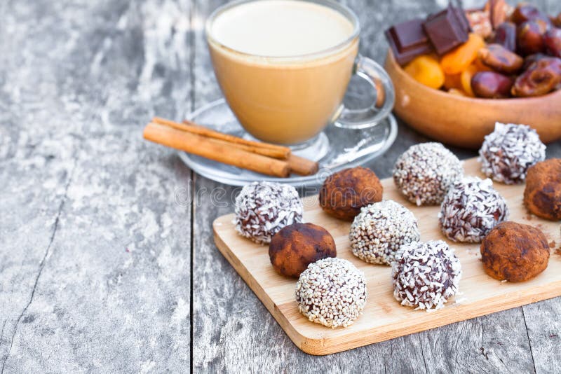 Assorted Dark Chocolate Truffles with Cocoa Powder Stock Image - Image ...